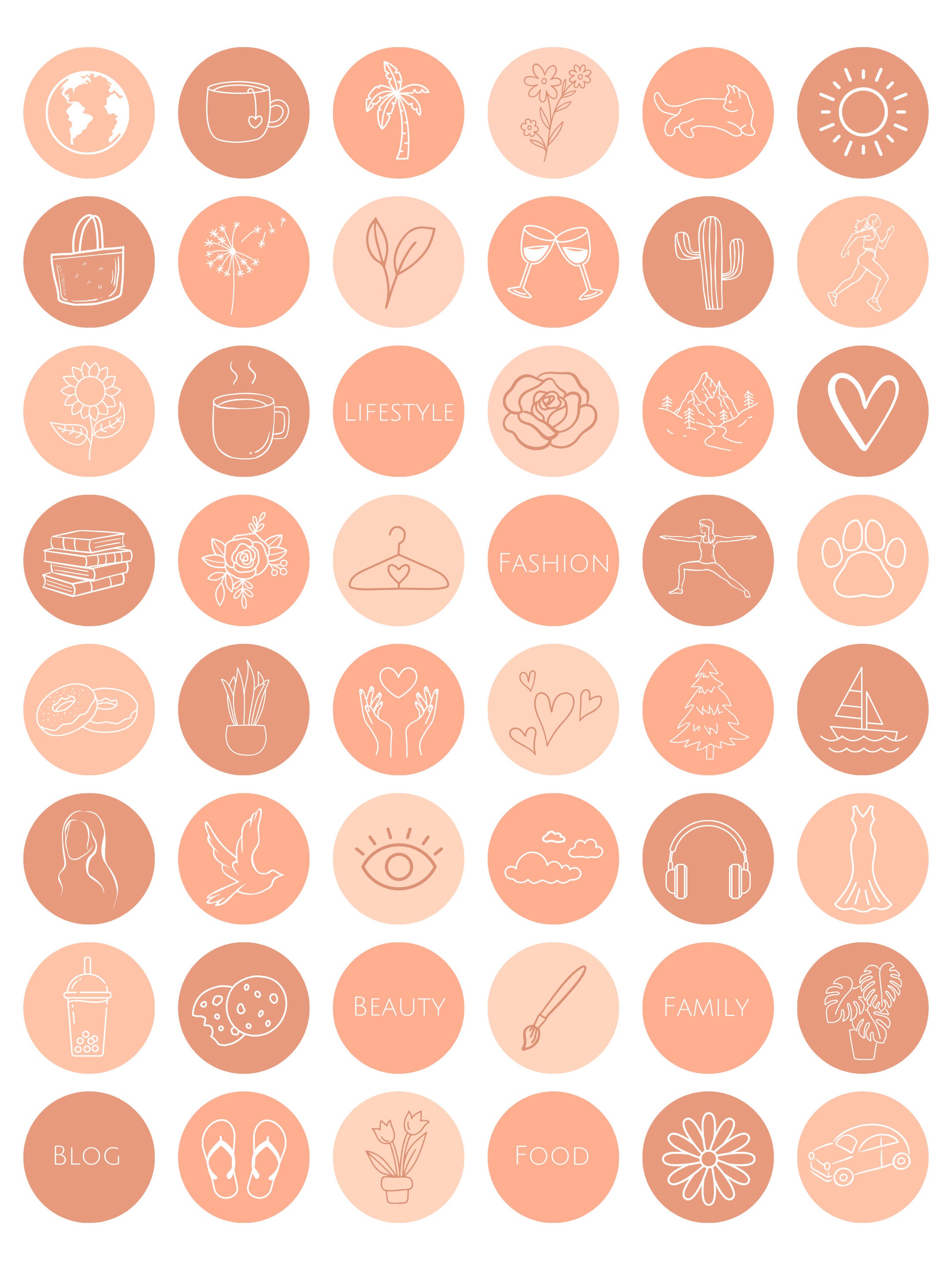 Peach Aesthetic Instagram Highlight Icons, Peach IG Story Covers ...