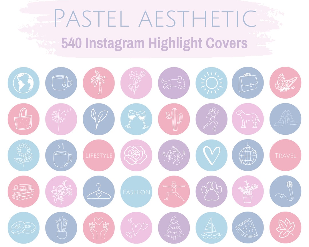 Pastel Instagram Icons, Minimalist Instagram Covers, Pastel IG Covers ...