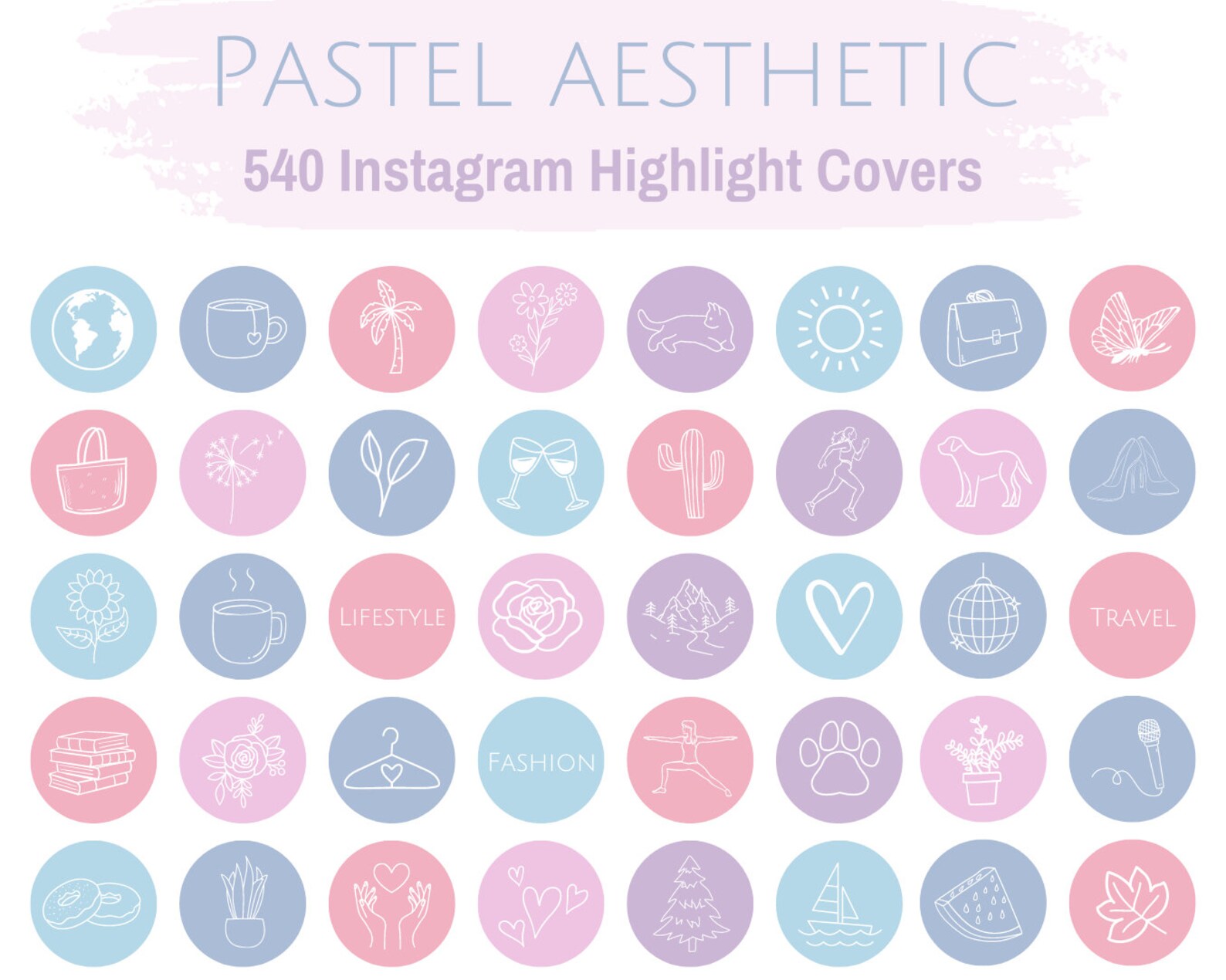 Pastel Instagram Icons, Minimalist Instagram Covers, Pastel IG Covers ...
