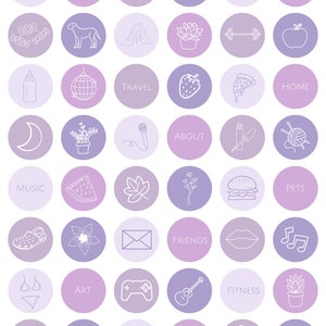 Purple Aesthetic Instagram Highlight Icons, Soft Purple IG Story Covers ...