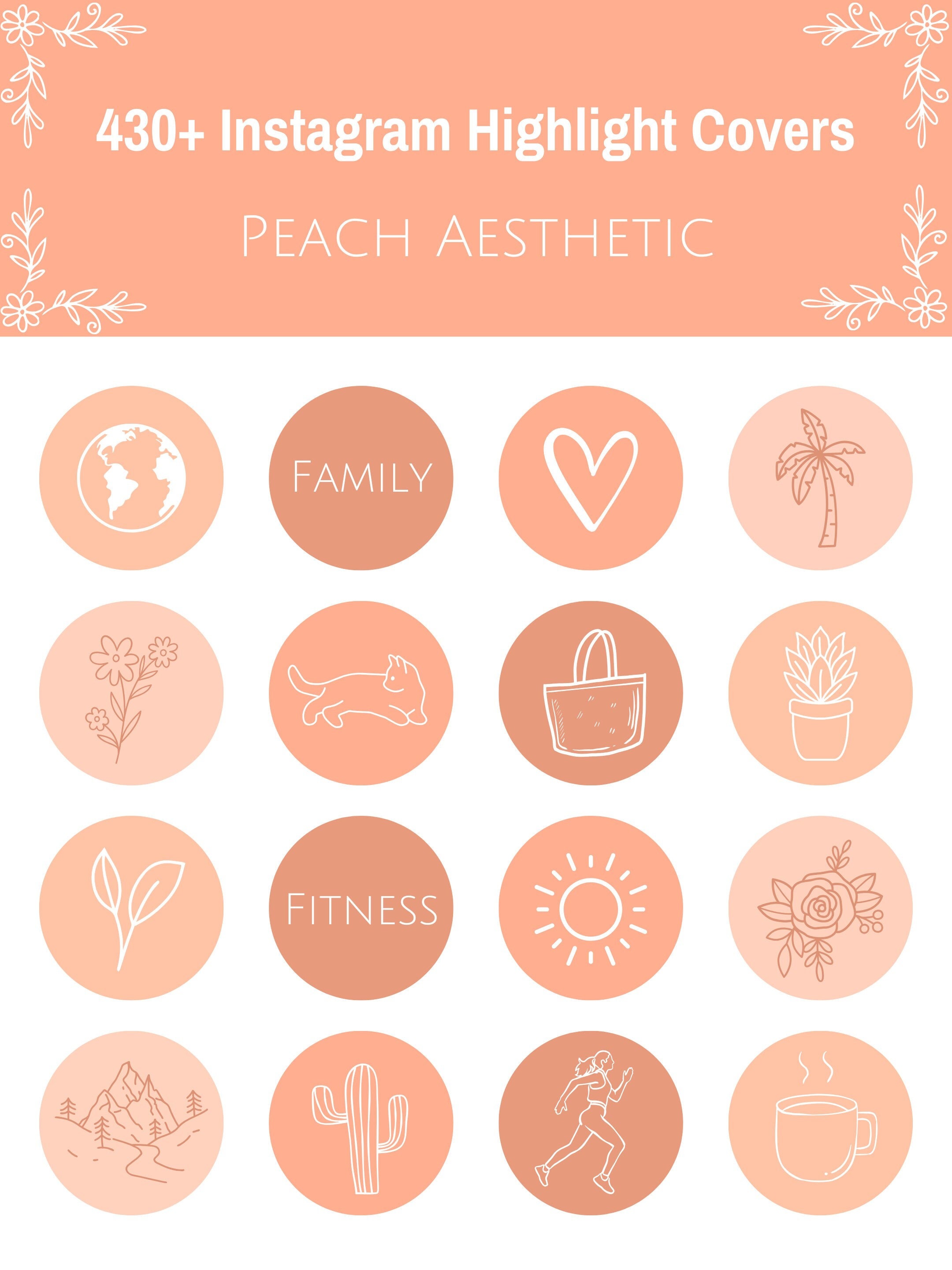 Peach Aesthetic Instagram Highlight Icons, Peach IG Story Covers ...