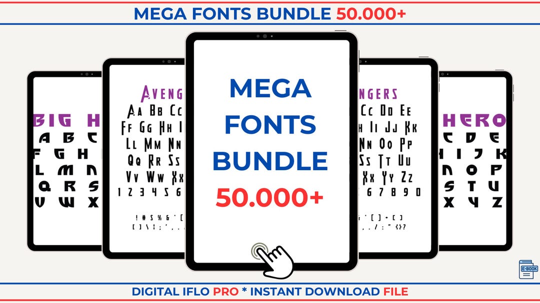 50,000+ Font Mega Bundle: TTF Fonts for Cricut, Canva, Procreate (4 ...