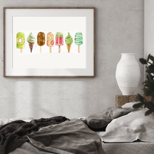 Watercolor Ice Cream & Popsicle Wall Art | Summer Illustrations ...