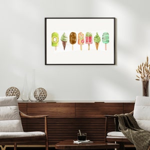 Watercolor Ice Cream & Popsicle Wall Art | Summer Illustrations ...