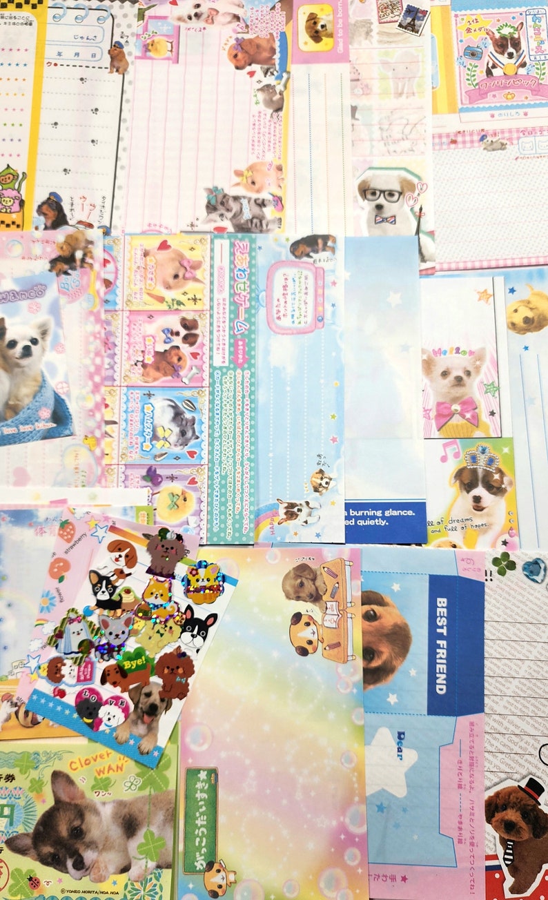 55-piece Kawaii Puppy/wanwanwanco Themed Loose Memo Sheet & - Etsy
