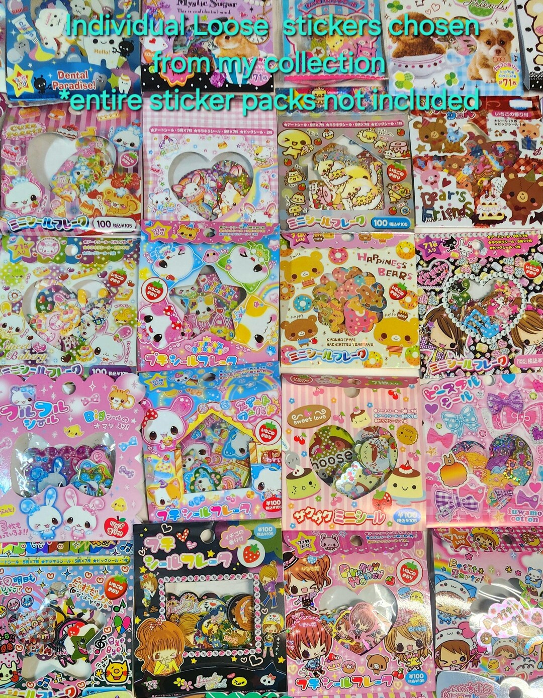 Kawaii Vintage/rare Japanese Mini Loose Stickers. Individually and ...