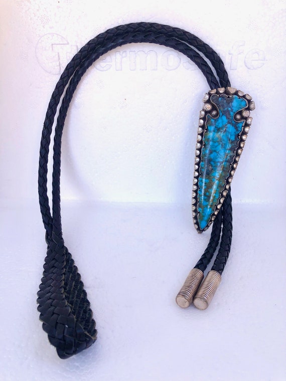 Vintage wooden bolo turquoise - Gem