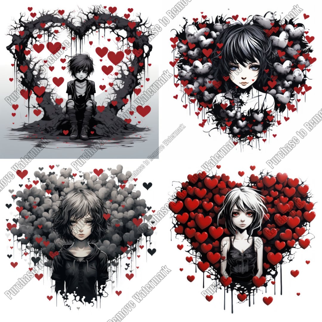 Emo Love - Emo Valentine's Day - PNG Digital Download - Etsy