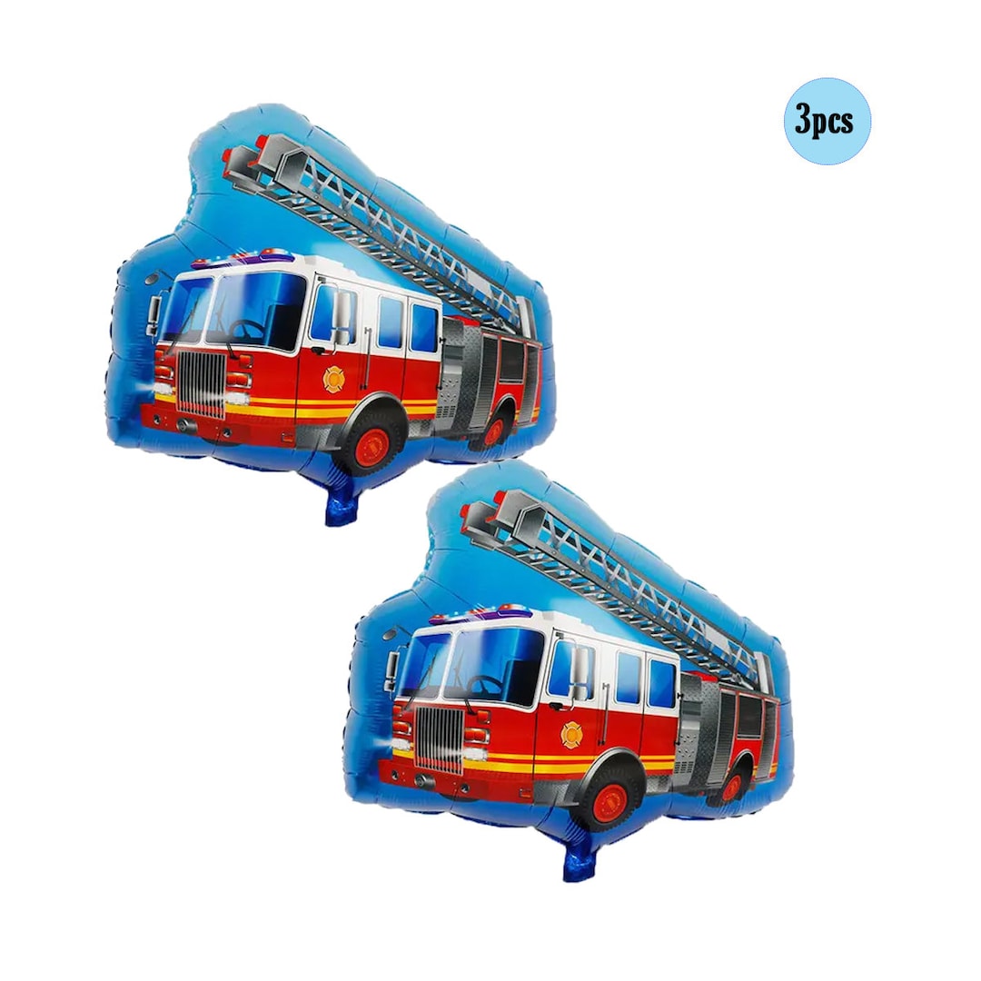 3 Pcs Firetruck Balloon 3ft Balloons Fire Engine Balloon 3 Pcs Pack ...