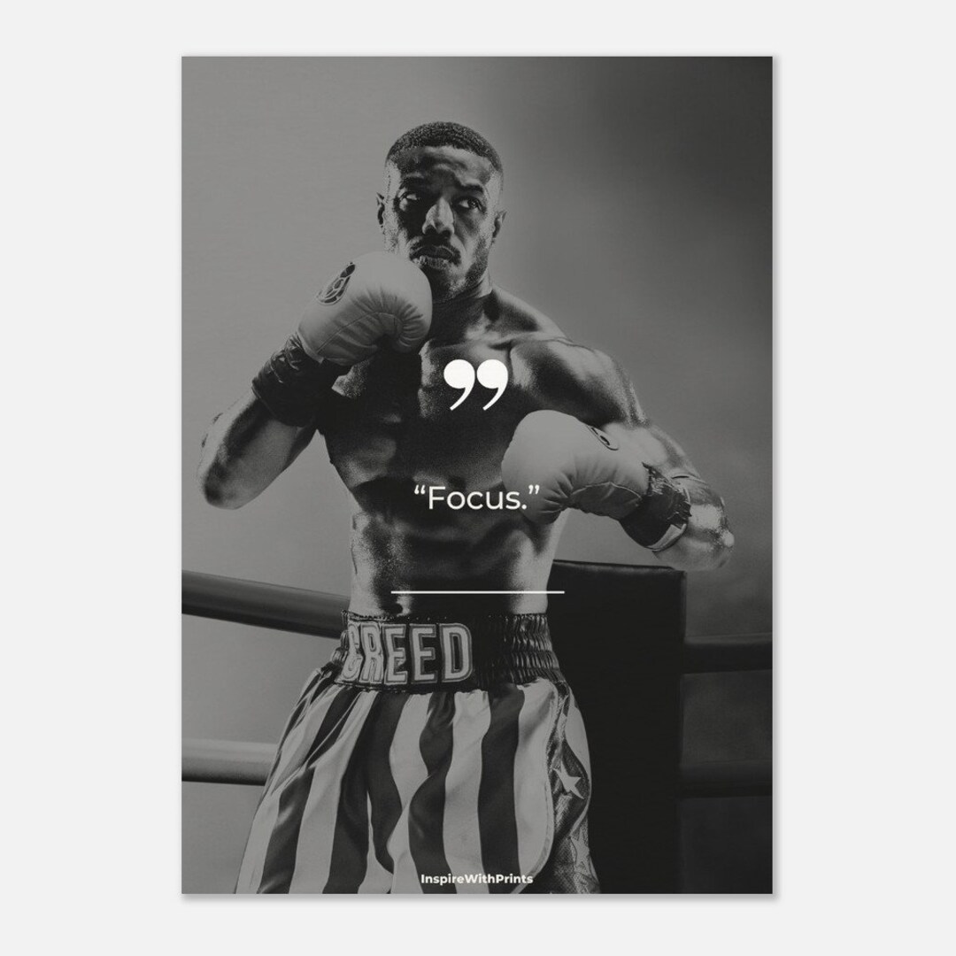 FOCUS CREED MOVIE Motivational Poster Inspiring Wall Art Modern Decor ...