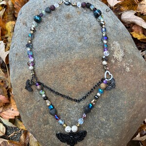 Gothic Moth Chained Necklace - Etsy