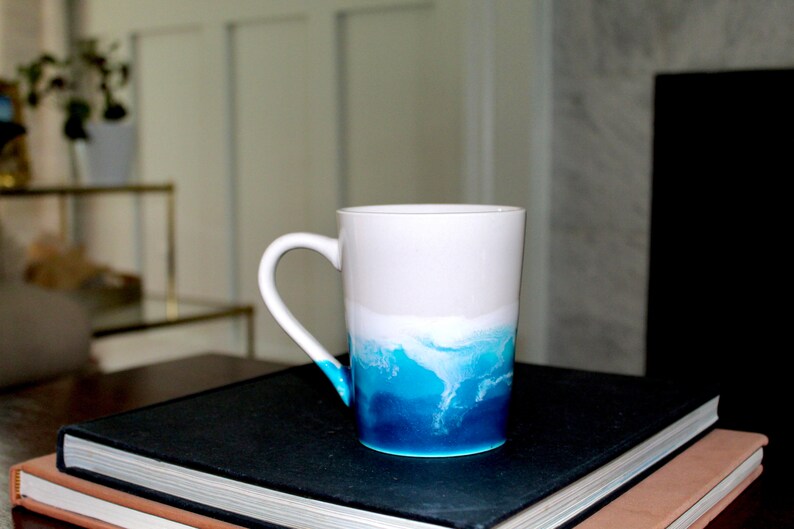 Pair of Ocean Wave Inspired Ceramic Mugs Handcrafted in Charleston, SC ...