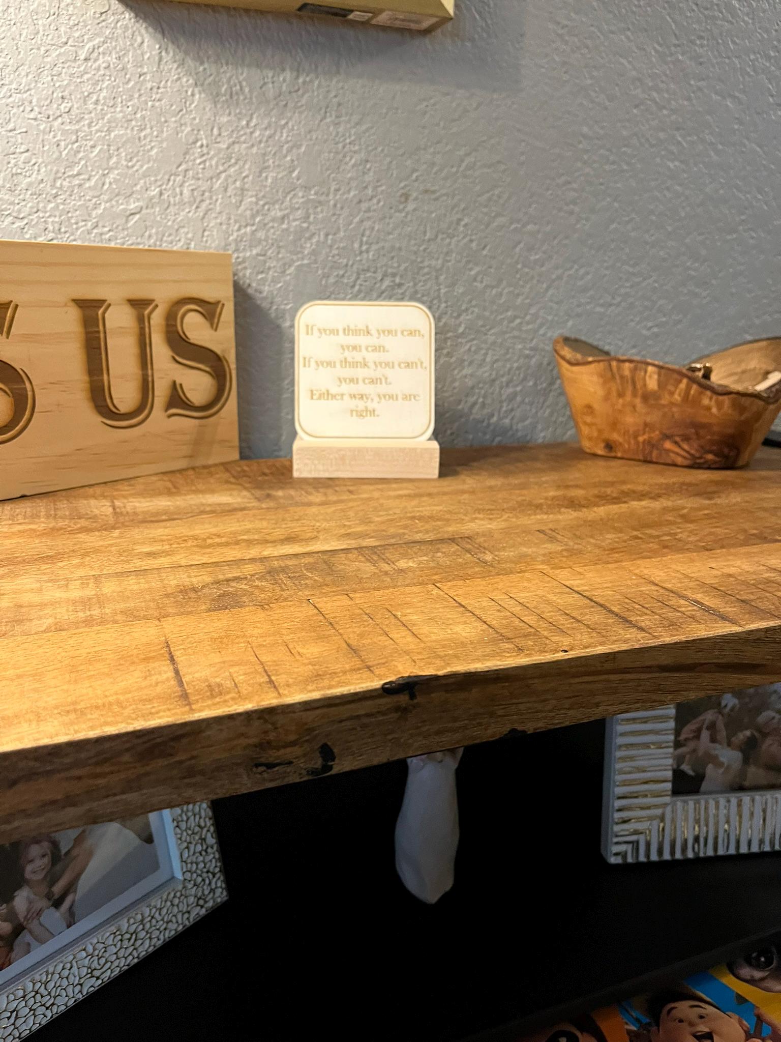 Customizable Wood Desk Sign Sayings Personalized Quote, Small Wood Desk ...