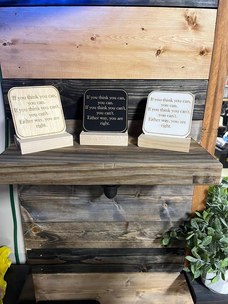 Customizable Wood Desk Sign Sayings Personalized Quote, Small Wood Desk ...