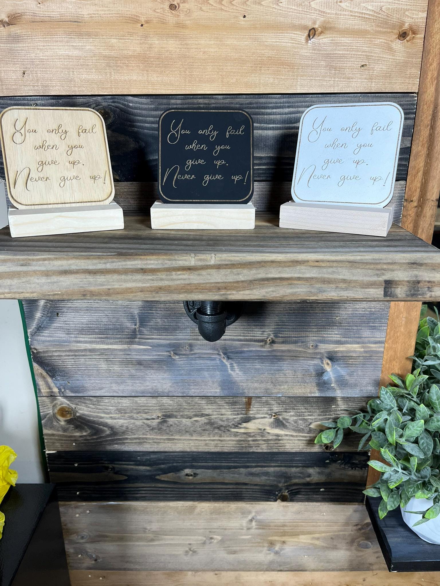 Customizable Wood Desk Sign Sayings Personalized Quote, Small Wood Desk ...