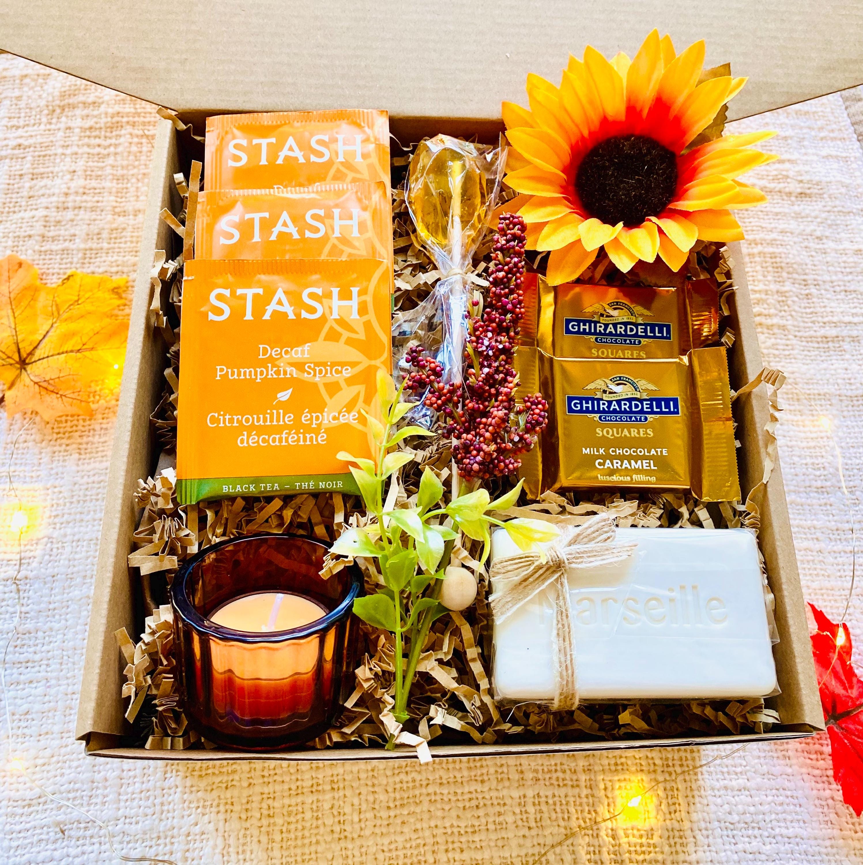 Autumn Tea Gift Box Autumn Care Package Fall Gift for Her Fall Birthday ...