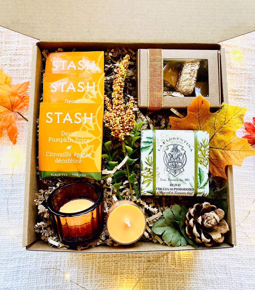 Autumn Tea Gift Box Autumn Care Package Fall Gift for Her Fall Birthday ...