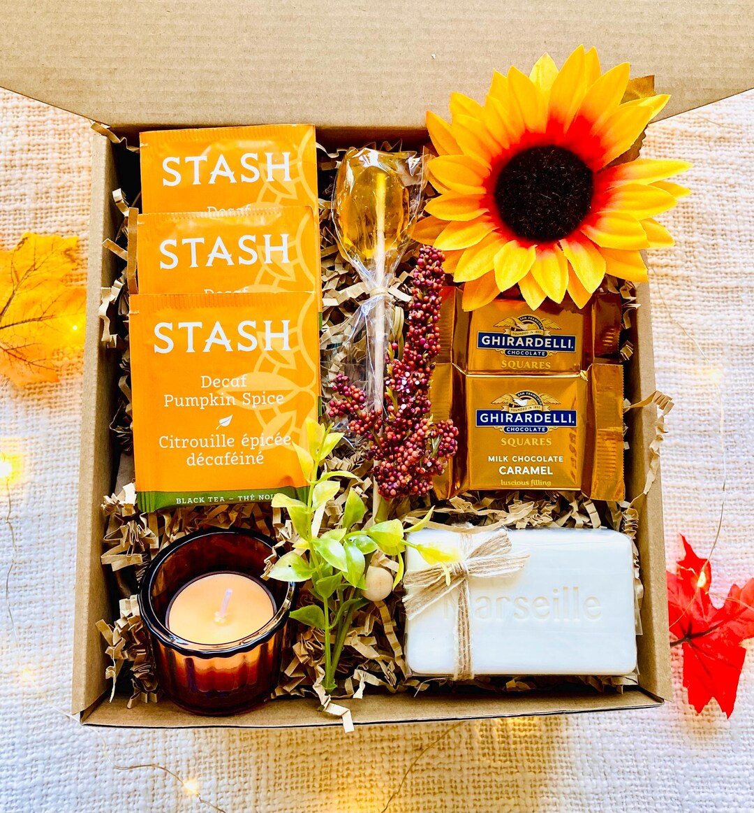 Autumn Tea Gift Box Autumn Care Package Fall Gift for Her Fall Birthday ...