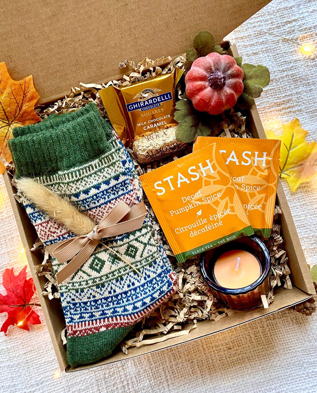 Autumn Tea Gift Box Autumn Care Package Fall Gift for Her Fall Birthday ...