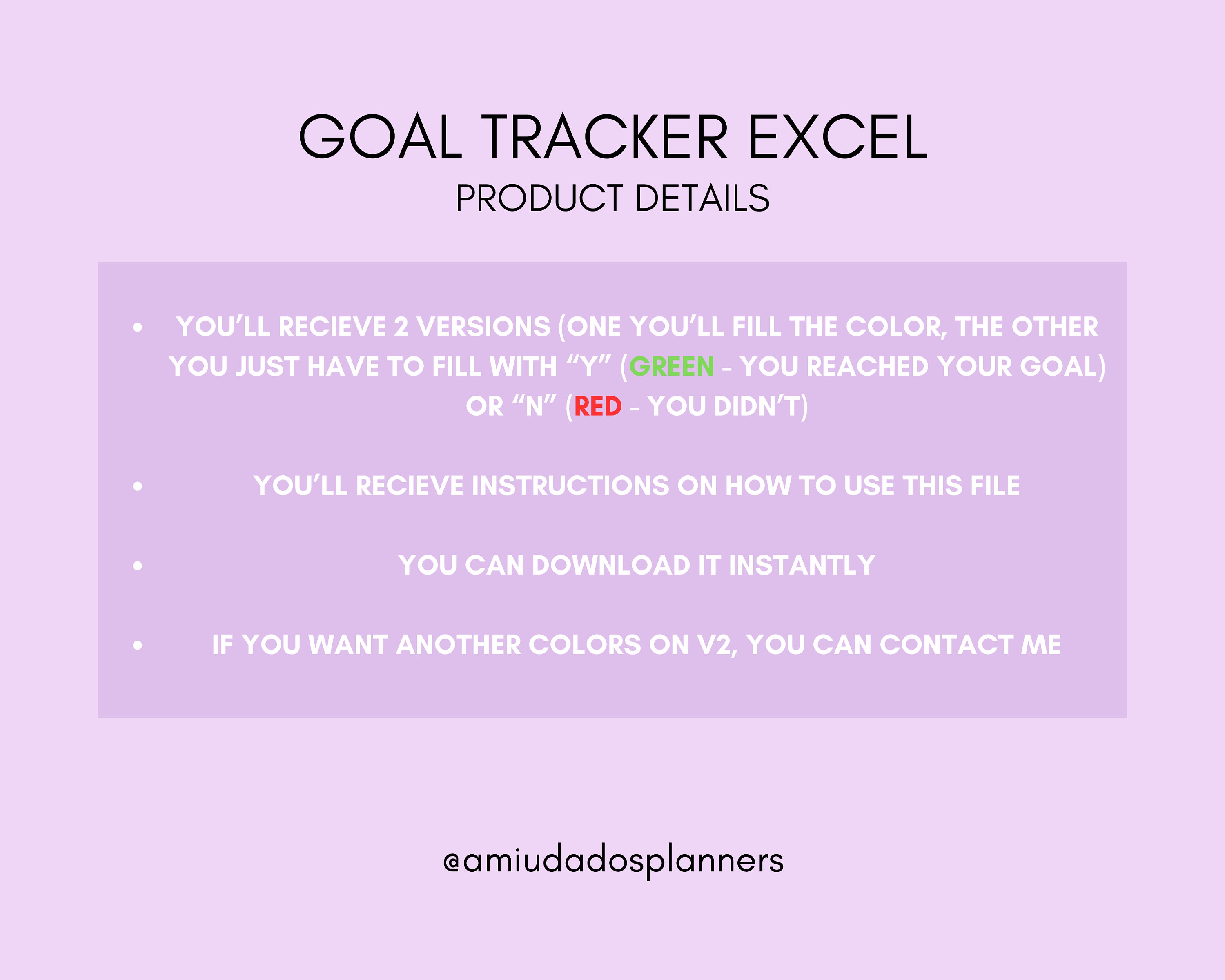 Goal Tracker Excel Habit Tracker Excel Goal Tracker Habit Etsy 