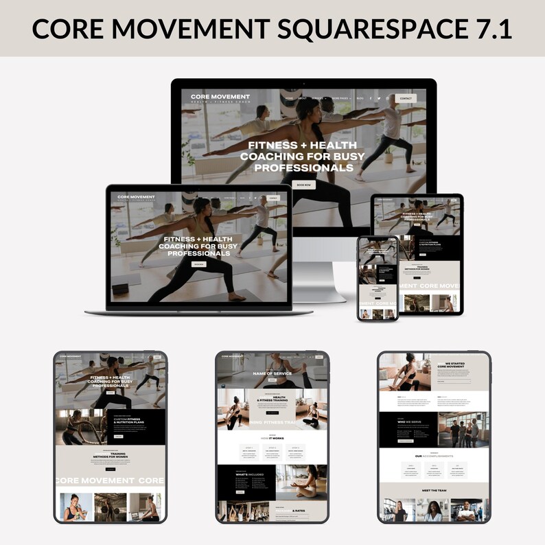 Squarespace Coaching Template | Core Movement | Squarespace 7.1 Website Template for Fitness ...
