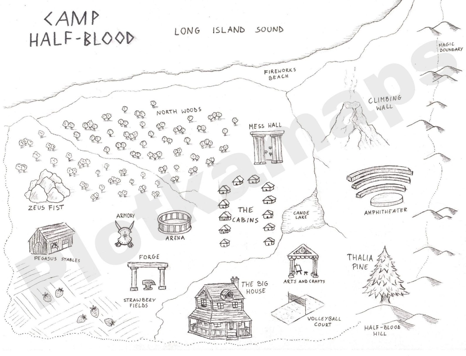 Percy Jackson Map - Etsy