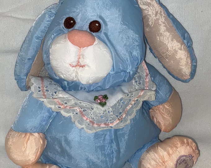 Vintage 1986 Fisher Price Puffalumps Easter Blue Bunny Rabbit With Lace ...
