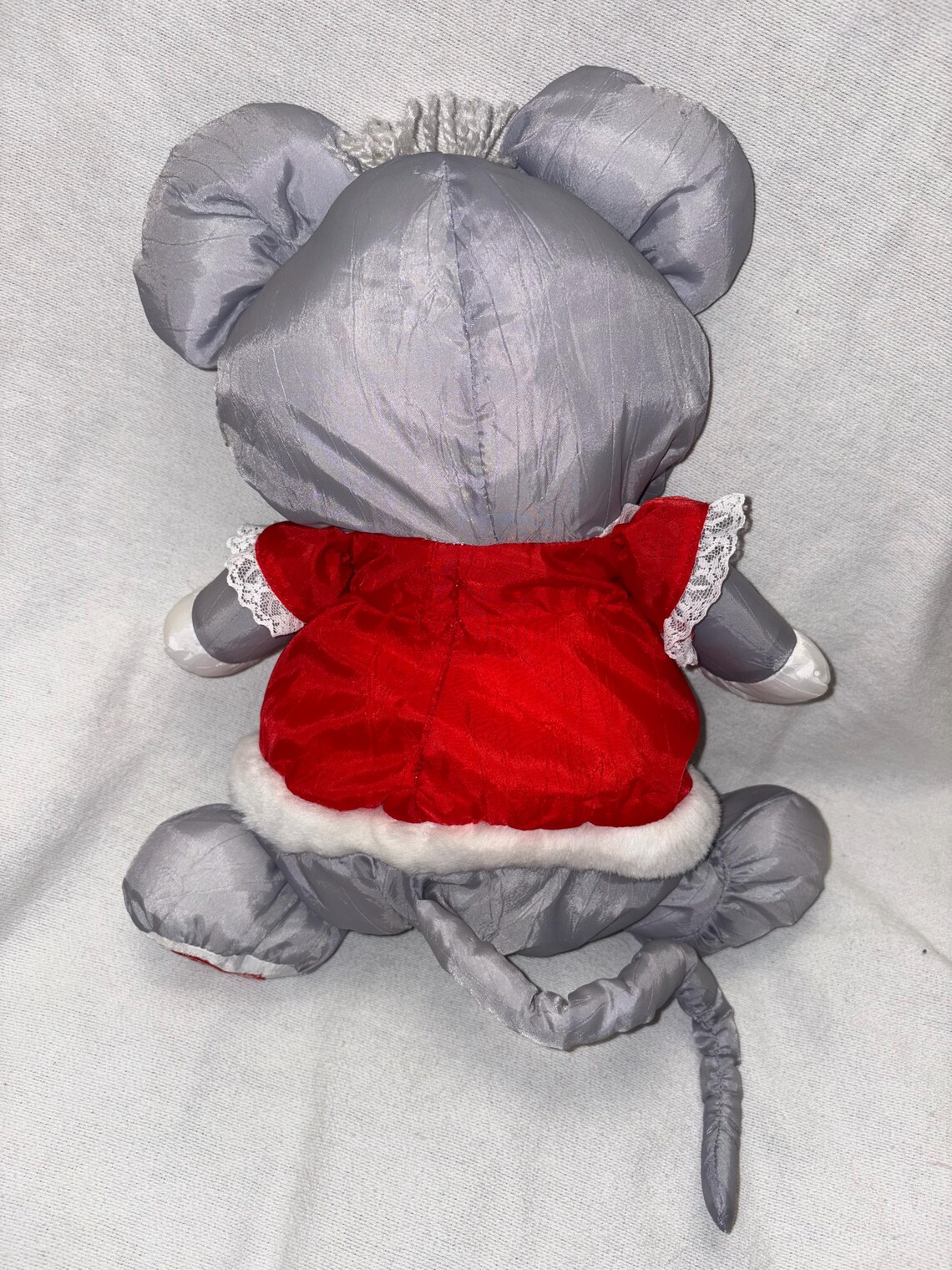 Vintage 1988 Fisher Price Puffalumps Gray Christmas Mouse Puffalump in ...