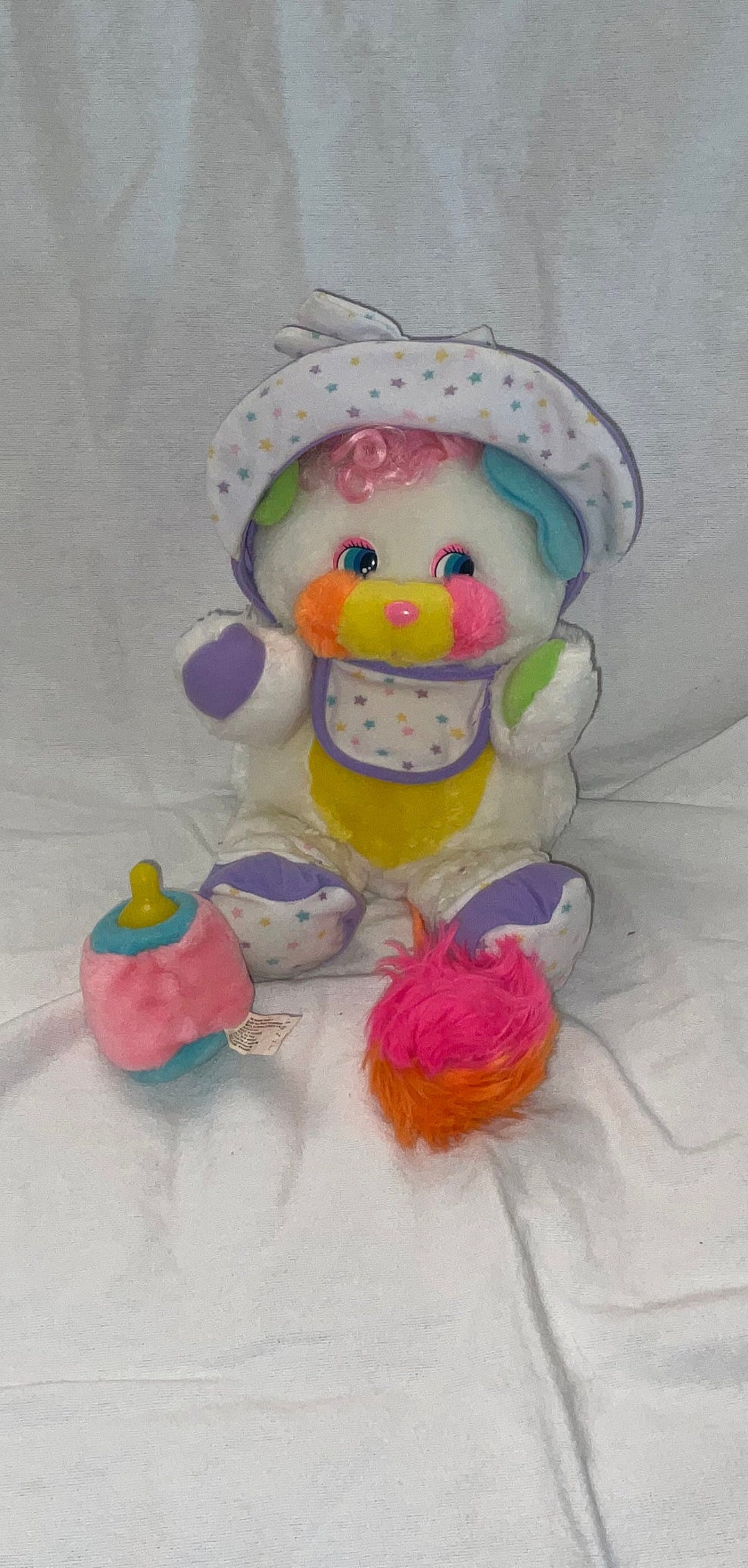 1986 Vintage Popples Plush Bibsy the Baby Popple With a Plush Baby ...