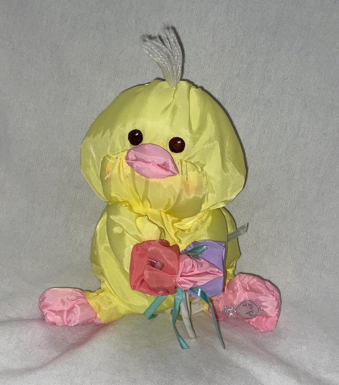 Vintage 1988 Fisher Price Puffalumps 10" Yellow Duck Holding Flowers - Etsy