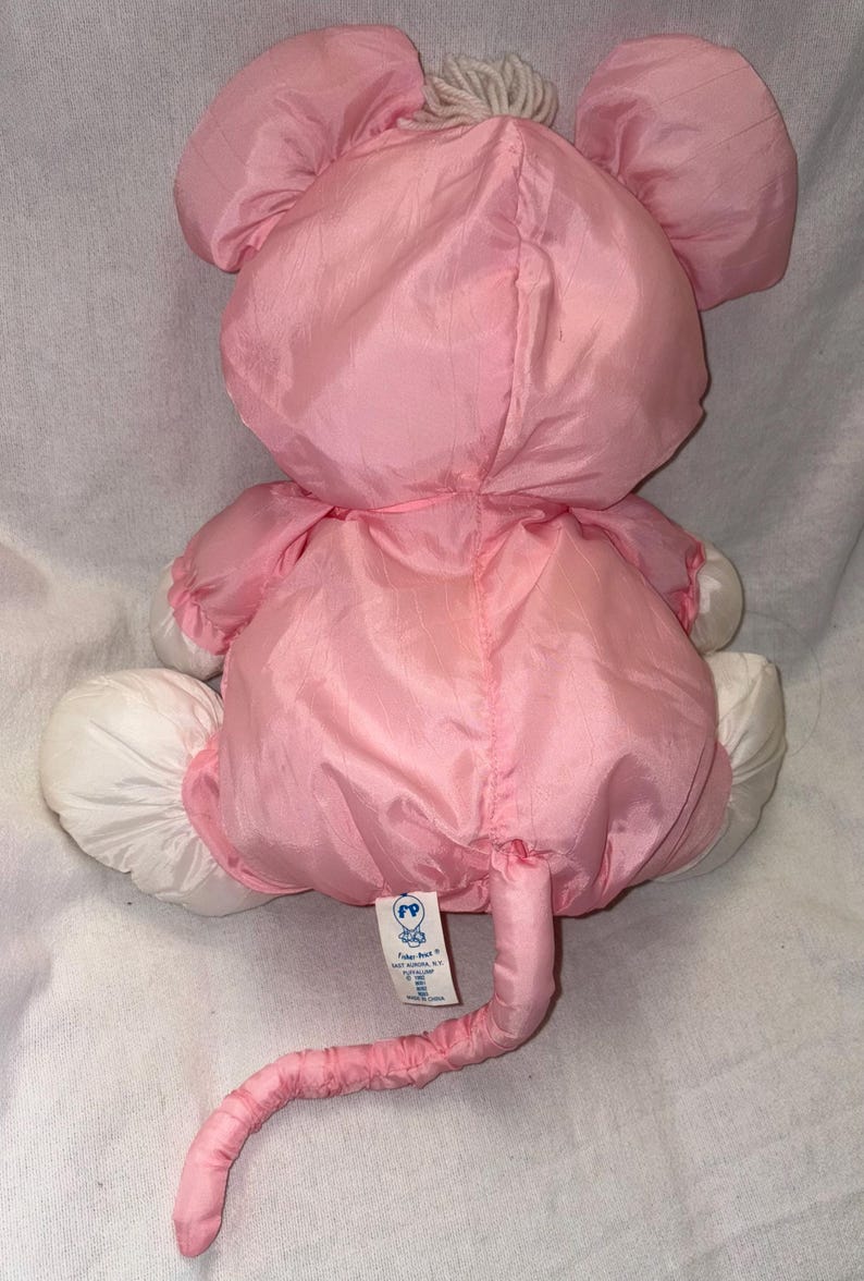 Vintage 1992 Fisher Price Puffalumps Pink Puffalump Mouse With Attached ...