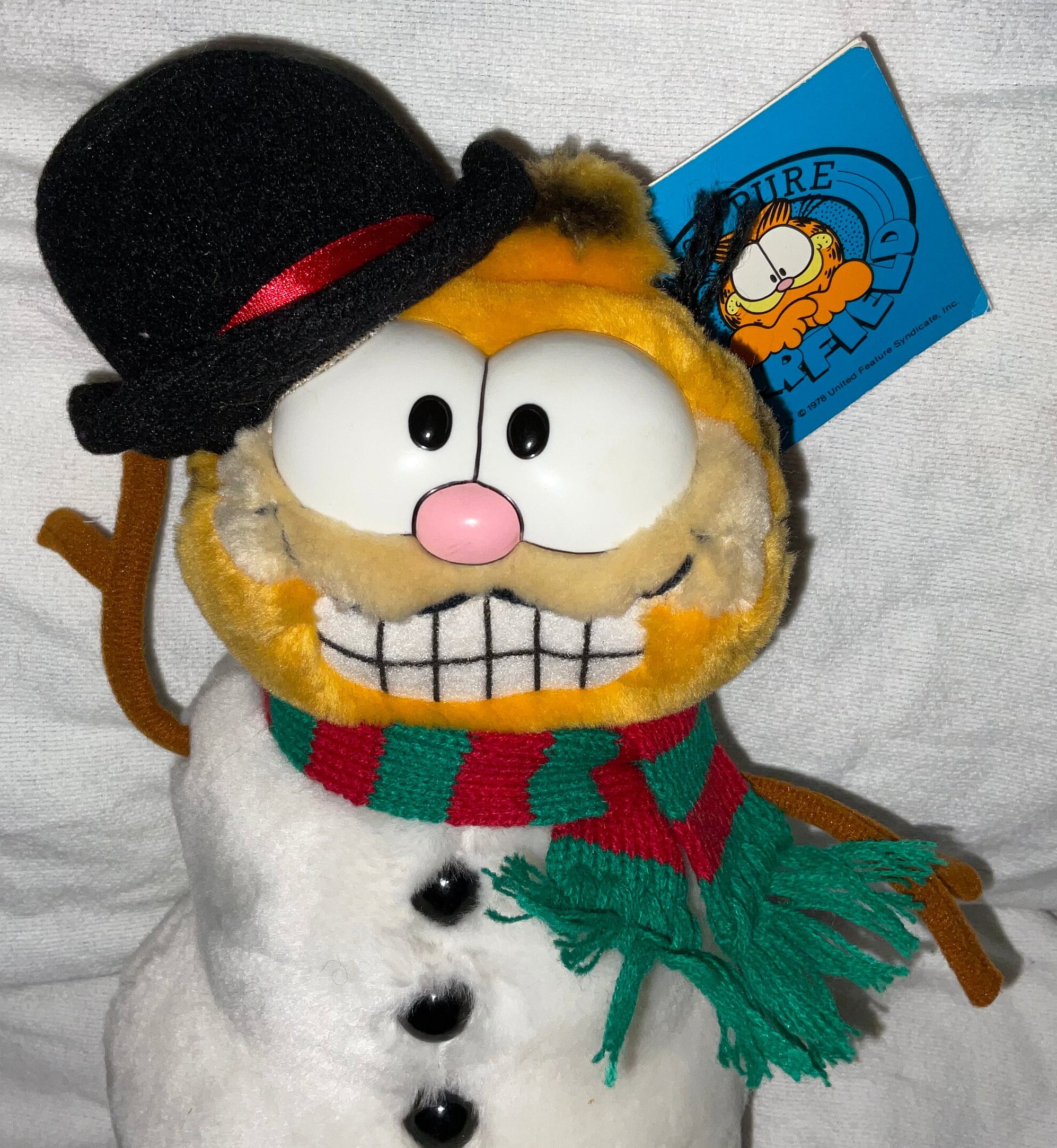 Vintage Plush Garfield the Cat as a Snowman With Hat and Scarf - Etsy