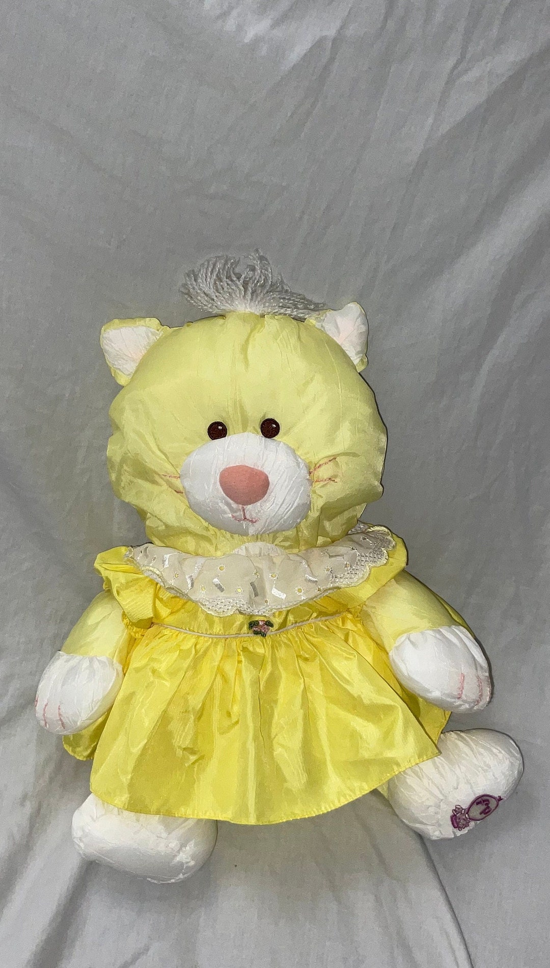 Vintage 1986 Fisher Price Puffalumps Yellow Puffalump Kitten or Cat in ...