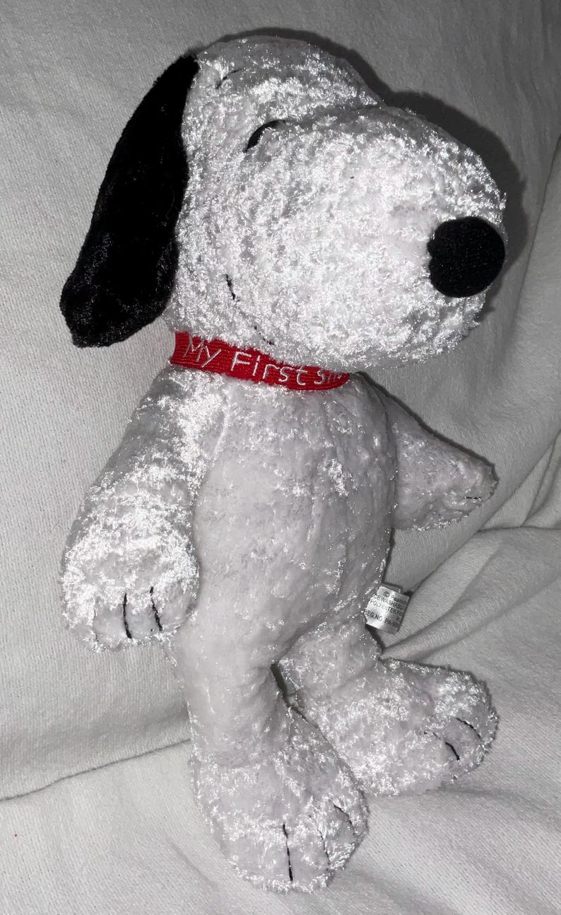 Peanuts Plush 10” My First Snoopy With Red Collar and Rattle Inside ...