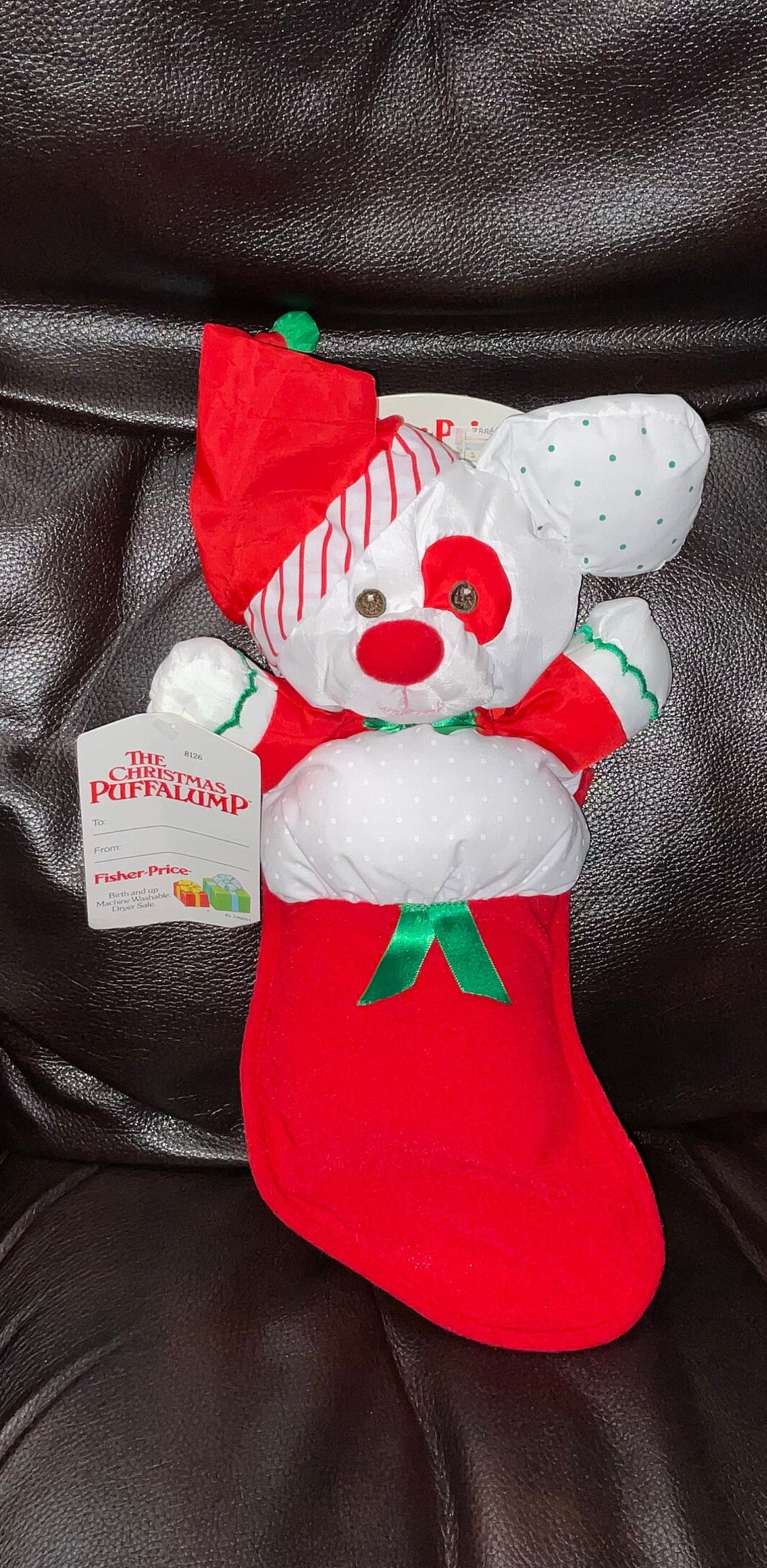 Vintage 1991 Fisher Price Puffalumps Christmas Puppy Puffalump in Red ...