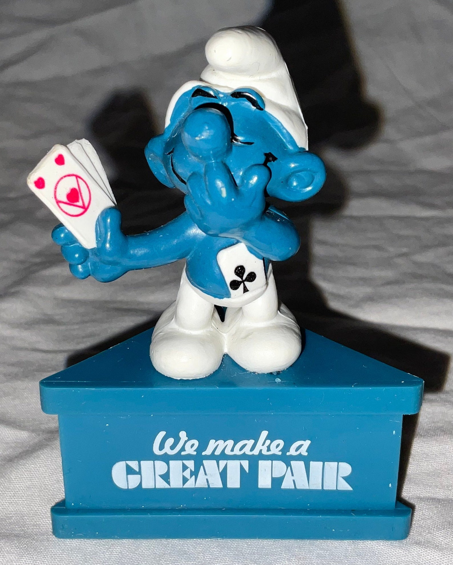 1980’s Vintage Smurf A Gram PVC Figure on Stand - Smurf With Playing ...
