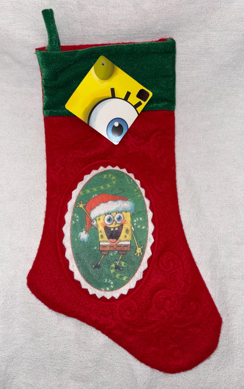Spongebob Squarepants 15” Felt Type Christmas Stocking - Original Tag ...