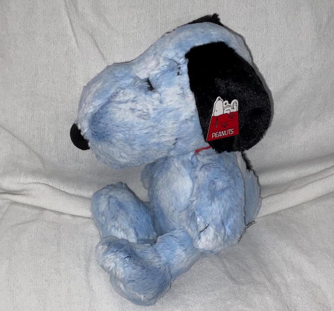 Peanuts Plush 11” Blue and White Snoopy With Red Collar and Hang Tag by ...