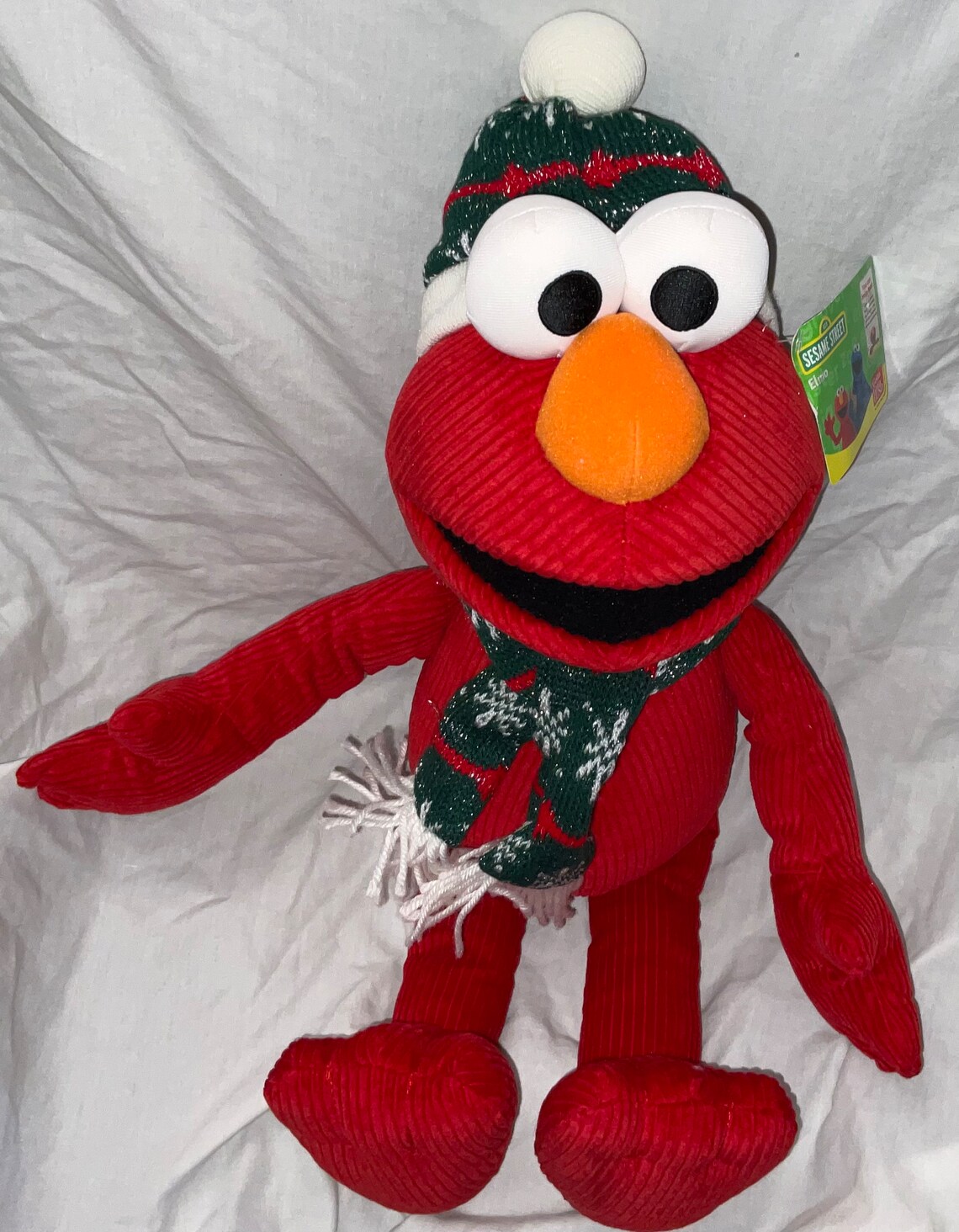 Gund Sesame Street Plush 22 Holiday Elmo With Corduroy Fabric and a ...