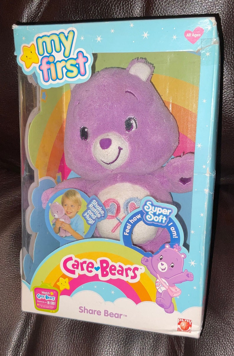 Vintage Care Bears My First Care Bear Soft Plush Share Bear With Rattle ...