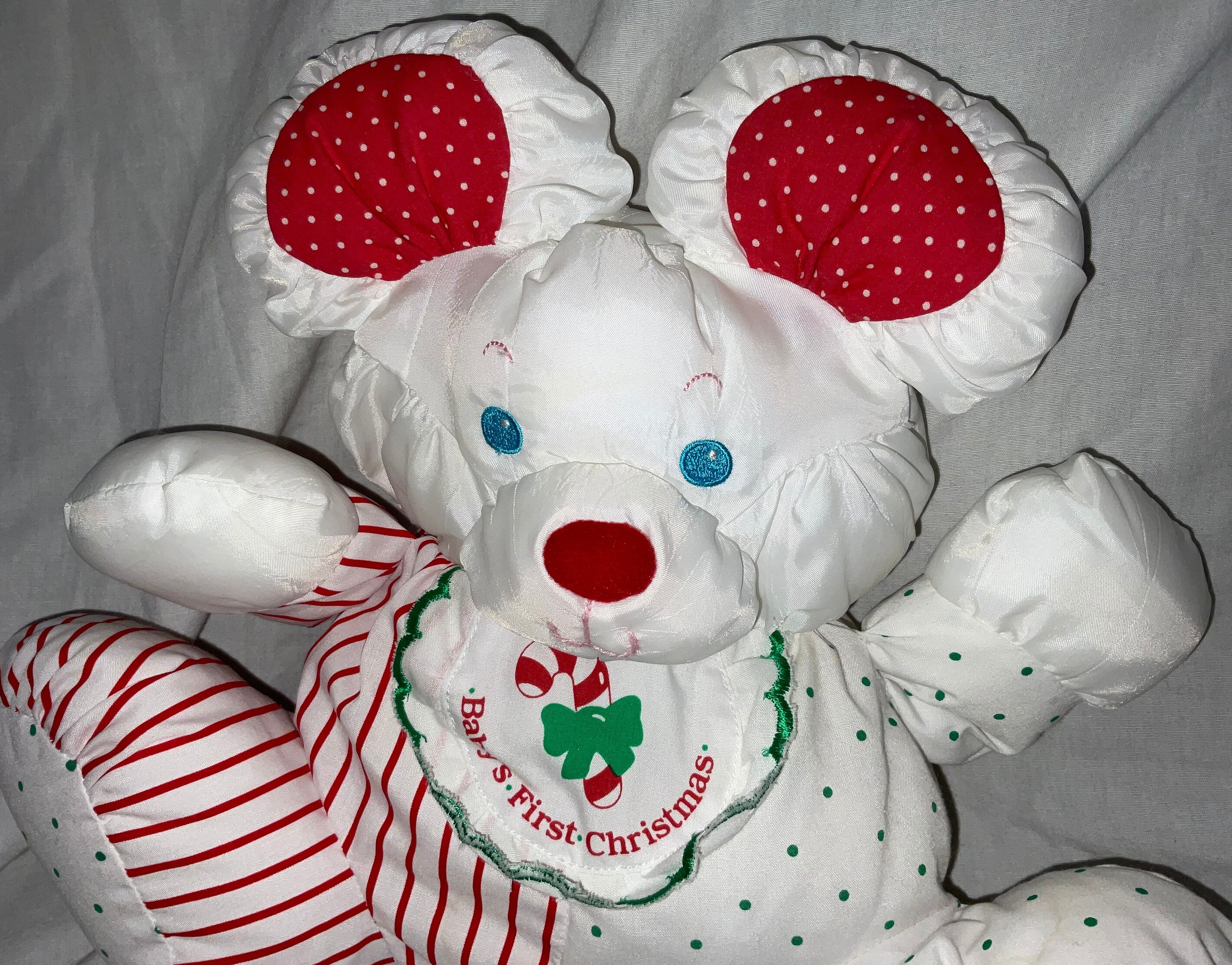 Vintage 1990 Fisher Price Puffalumps Babys First Christmas Mouse ...