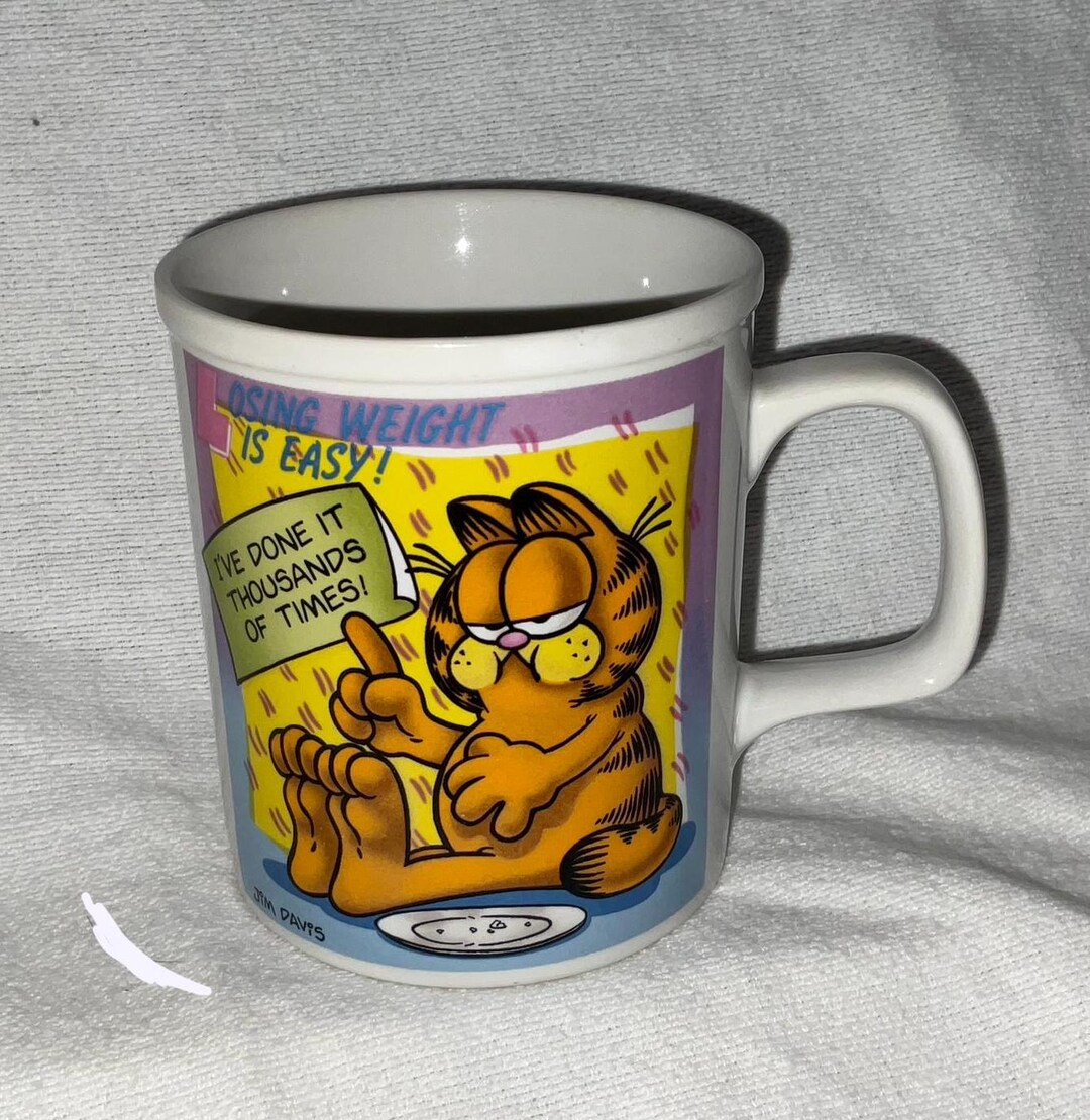 Vintage Garfield the Cat Ceramic Coffee Mug - Losing Weight is Easy! I ...