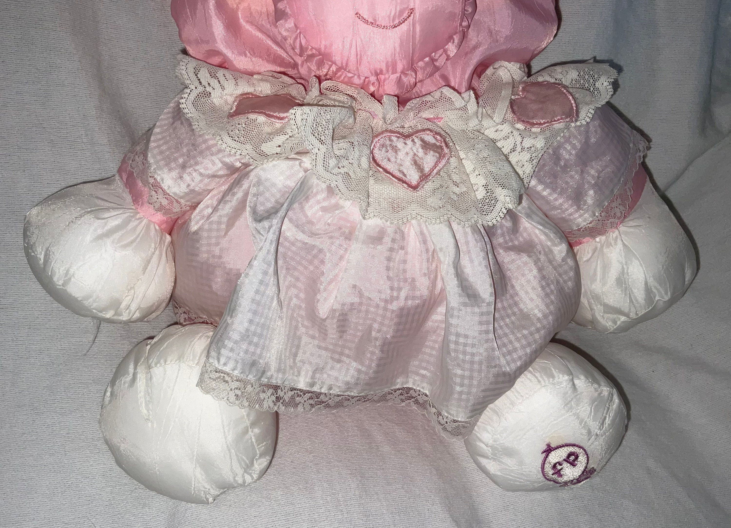 Vintage 1986 Fisher Price Puffalumps Pink Puffalump Cow in White Dress ...