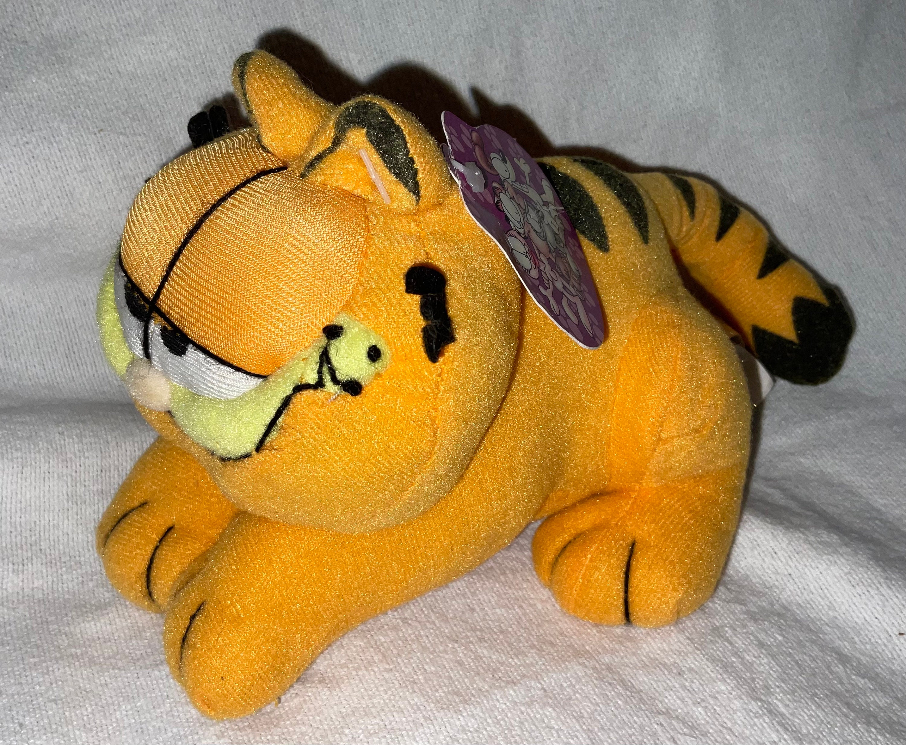 Plush 8 Garfield the Cat Laying Down With Hang Tag - Etsy