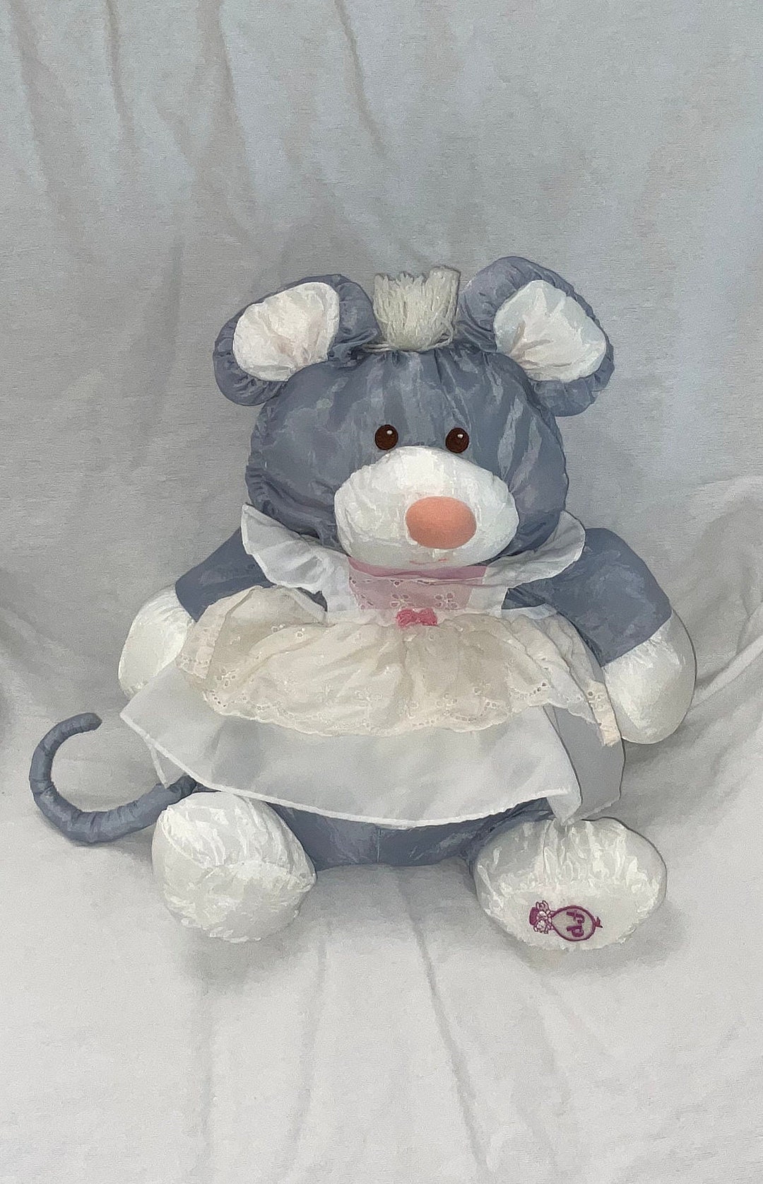 Vintage 1987 Fisher Price Puffalumps Gray Puffalump Mouse in White ...