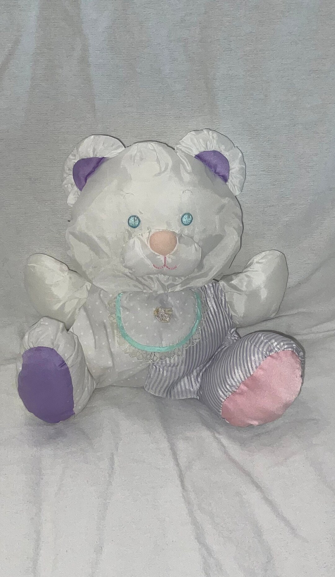 Vintage 1991 Fisher Price Puffalumps Purple and White Puffalump Baby ...