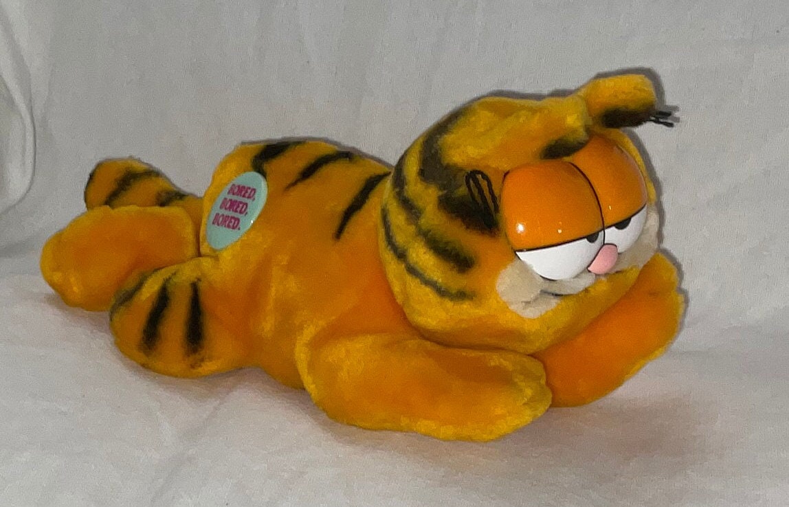 Vintage Plush Garfield the Cat Bored Garfield Lying Down - Etsy