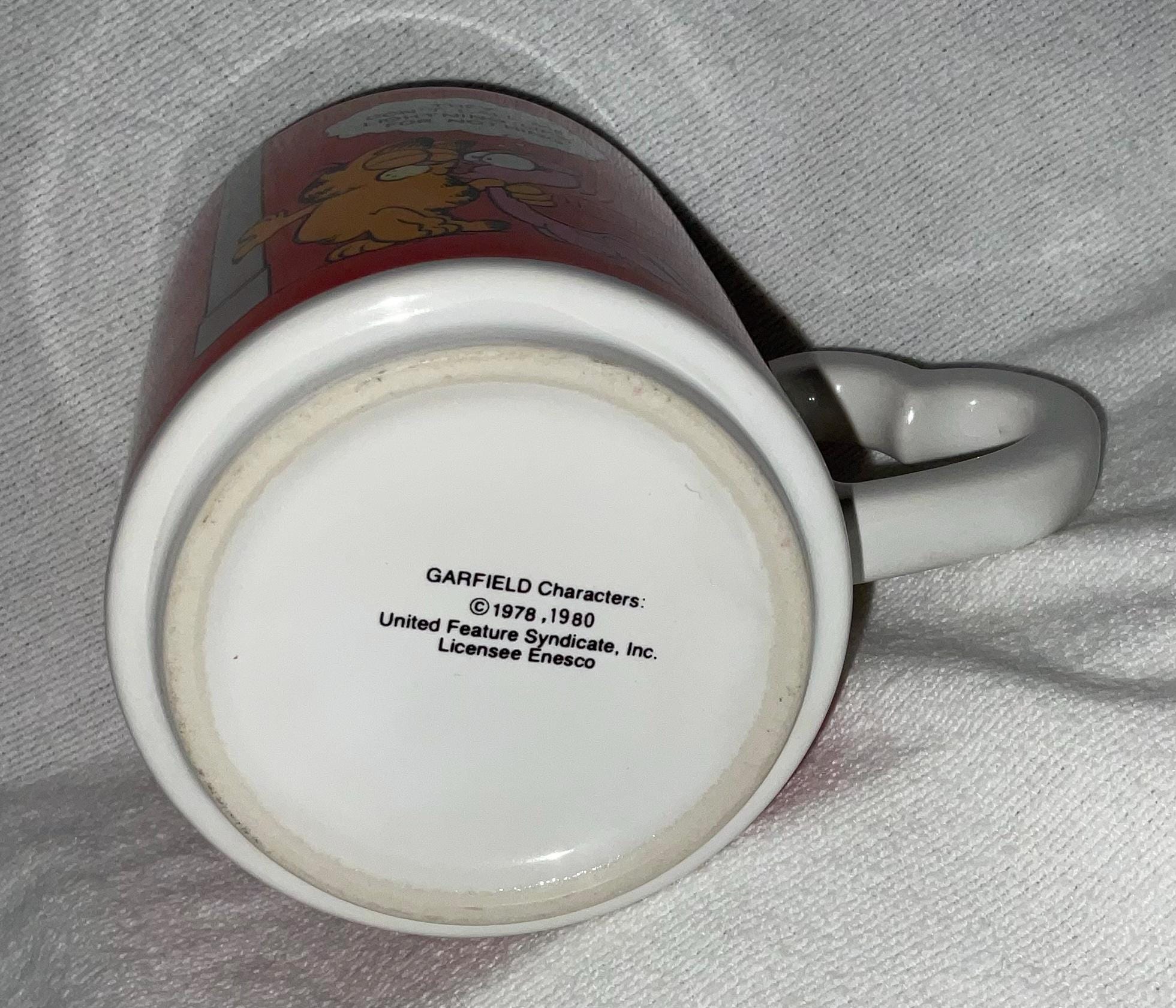 Vintage Garfield the Cat Kissing Arlene Ceramic Coffee Mug With Heart ...