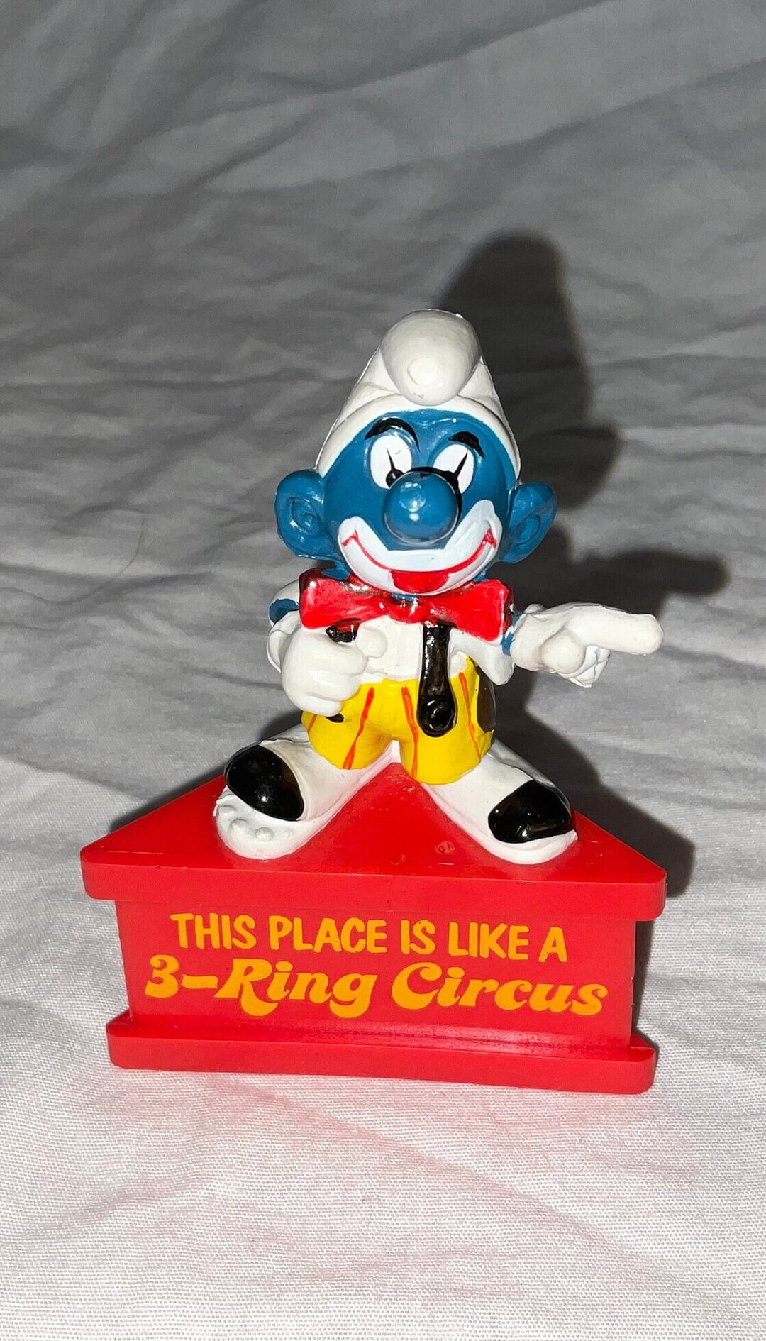 1980’s Vintage Smurf A Gram PVC Figure on Stand - Smurf Clown - This ...