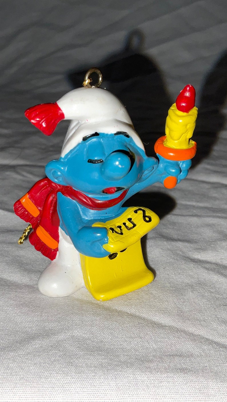 1980’s Vintage Peyo Smurfs PVC Christmas Ornament - Smurf Caroler - Etsy